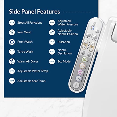 Bio Bidet by Bemis BB-800 Bidet Toilet Seat, Adjustable Warm Water, Elongated, White
