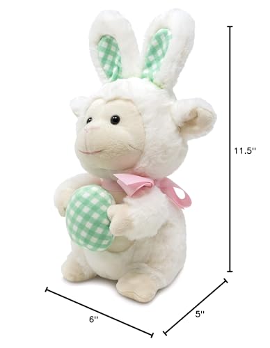 Cuddle Barn - Leapin' Lucy | Easter Animated Lamb Stuffed Animal Musical Plush Toy Dances and Bops to Song Peter Cottontail, Spring Easter Basket Stuffer Decoration, 11 inches