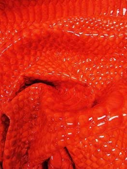 DuroLast⢠Shiny 3D Serpent Snake Embossed Vinyl Fabric Sold by The Yard DIY Upholstery Accessories Apparel (Blood Red)
