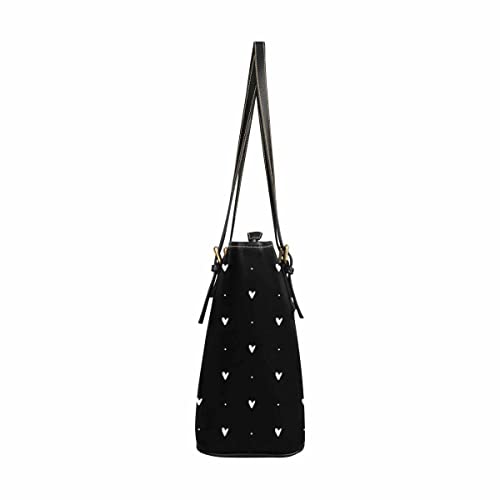 InterestPrint Tote Bag for Women School Work Travel and Shopping White Love Hearts