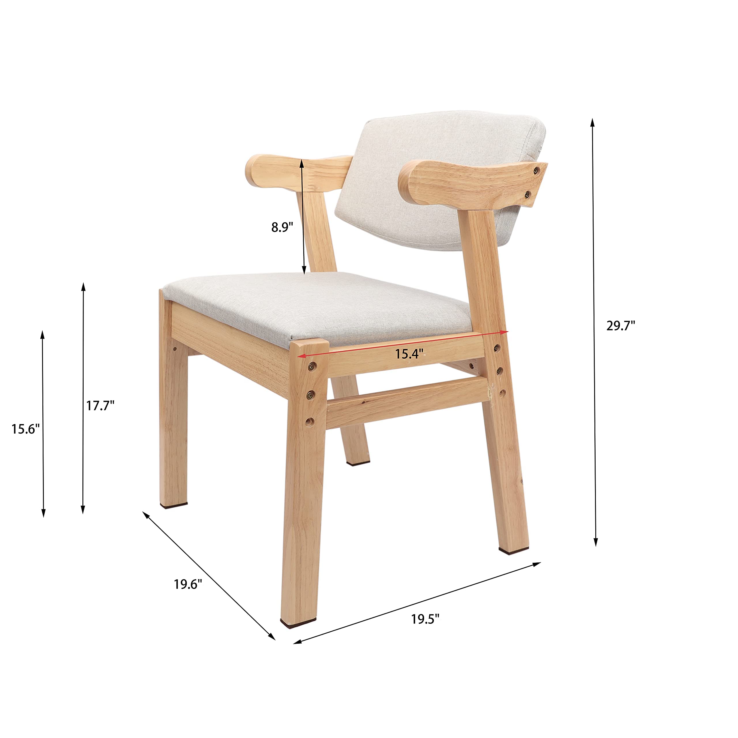 BALANBO Kids Study Chair Rubber Wood Height Adjustable Dining Chair/Office Chair/Leisure Chair(Nature)