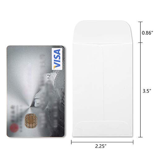 ValBox #1 Coin Envelopes 500Pcs/Box 2.25 x 3.5" Small Parts Envelope with Gummed Flap for Home, Garden or Office Use, White Kraft Seed Envelopes