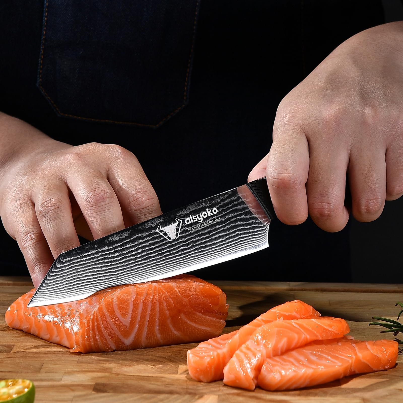 aisyoko 8C Damascus Knife Set 3PC Chef Knife,Kitchen knife,paring knife,High Carbon Stainless Steel,Ergonomic Full Tang ABS Anti-Skid Handle,Professional Japanese Cooking Knife with Luxury Gift Box