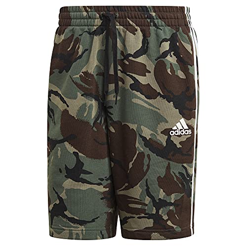adidas Men's Essentials French Terry Camouflage Shorts, Legacy Green, Small