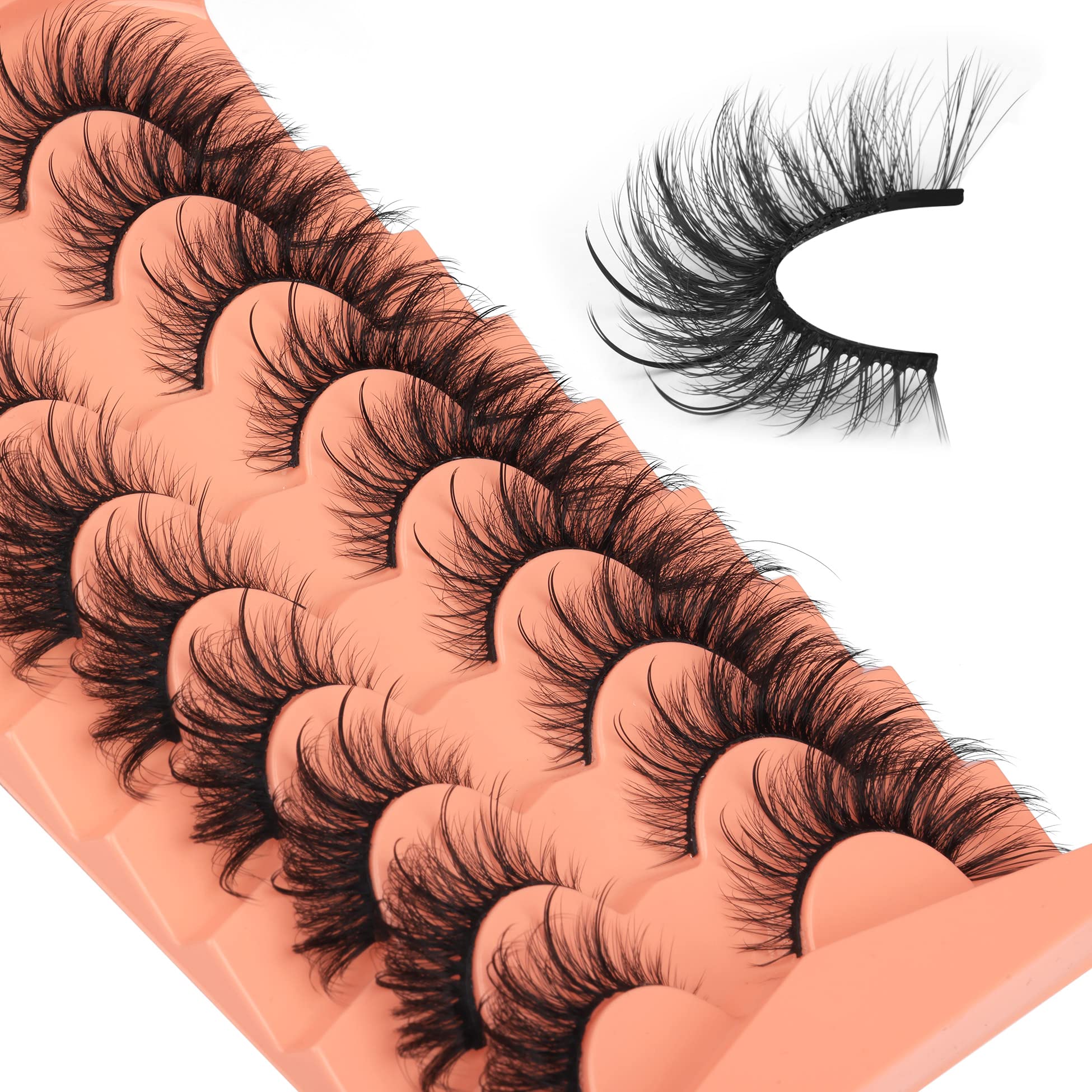 ALICE Eyelashes Fairy Fox Eye Lashes False Eyelashes Mink Wispy Strip Lashes Pack Fluffy Volume Cat Eye Lashes Fake Eye Lashes 9 Pairs