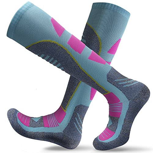 AII 2 pairs Athlete High Performance Unisex Knee Length Ski Socks For Men and Women, Winter Performance Socks,Snowboard socks