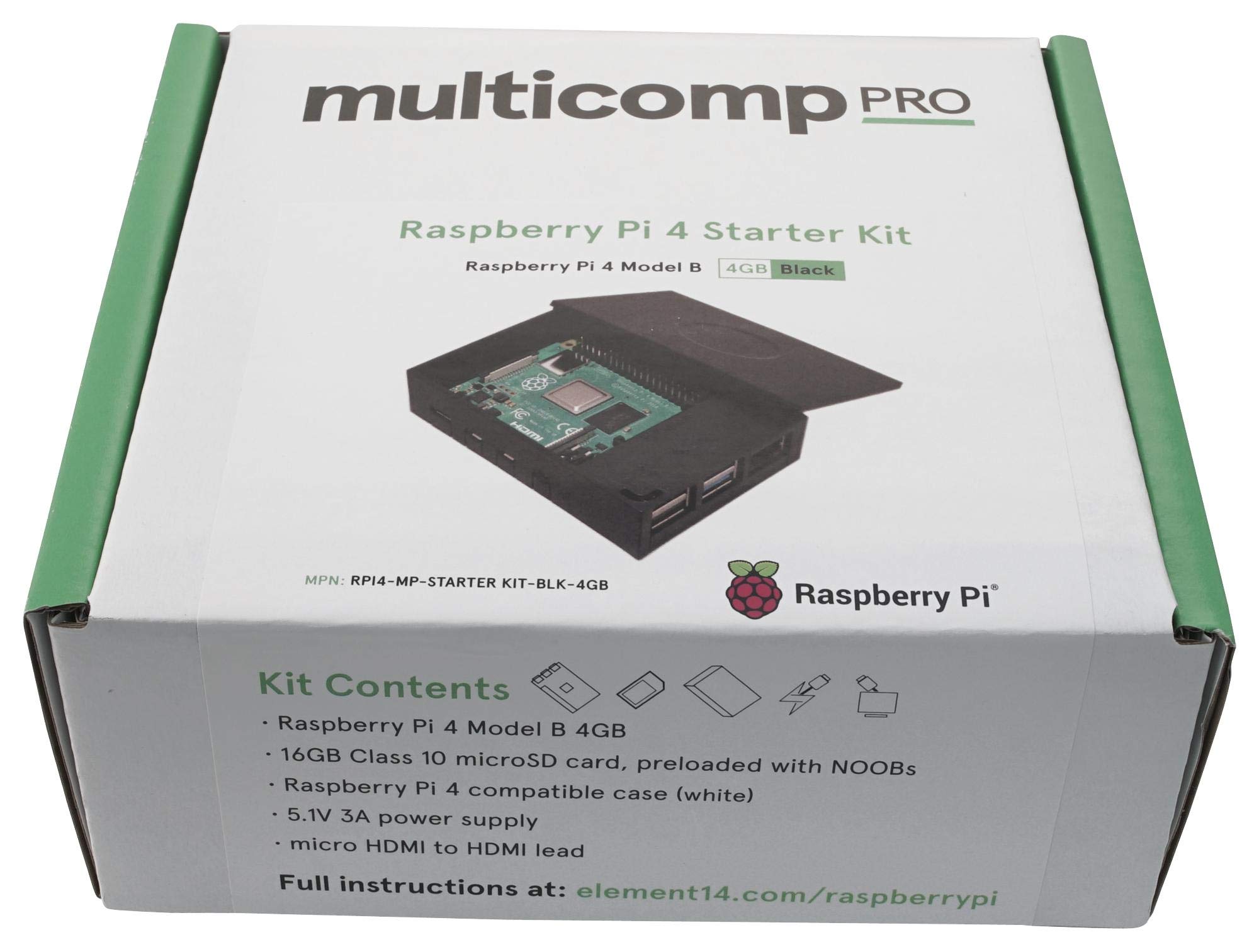 Raspberry Pi 4B Starter KIT, 4GB, BLK