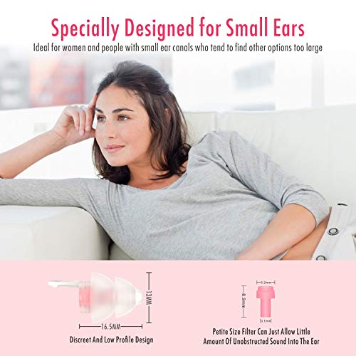Hearprotek Sleeping Ear Plugs,2 Pairs Ear Plugs (32db & 30db) Ultra Soft Noise Reduction and Hearing Protection earplugs for Side Sleepers, snoring, Travel, Working, Safety (Pink)