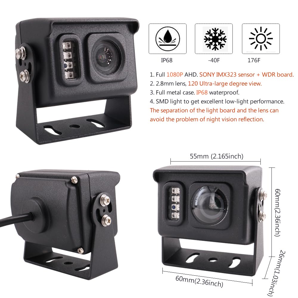 JOINLGO 4CH GPS 4G WiFi 1080P SSD/SD Drive Mobile Vehicle Car DVR mdvr Video Recorder Kit Remote Live View on Web/Phone 4pcs Side Rear View IR Camera 7 inch Monitor for Truck Bus Van