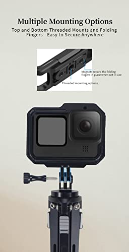 Durable Aluminum Camera Cage for GoPro Hero 11 - Protective Housing with Cold Shoe Mounts, Precision Cut Ports, Anti-Vibration, and Heat Dissipation for Smoother Filmmaking