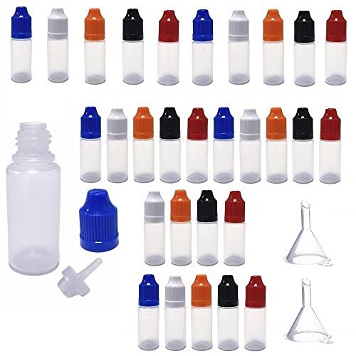 JOYWEE 15 Pack 30ml LDPE Dropper Bottle Funnel Eliquid Applicator Squeeze Dropping Bottle with Thin Tip