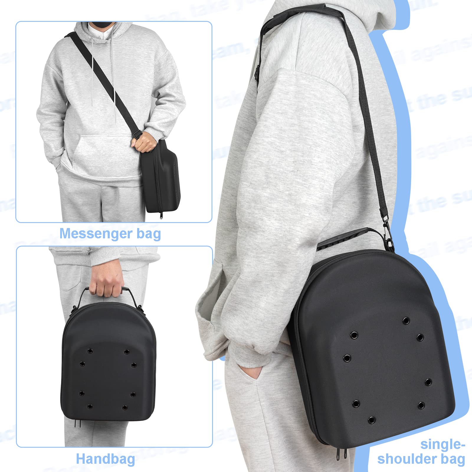 MYKASEN Hat Travel Case, Hat Carrier Case with Carrying Handle and Adjustable Shoulder Strap, Hat Storage for Baseball Caps Protects up to 6-8 Hats, Hard Hat Case for Travel Home Storage