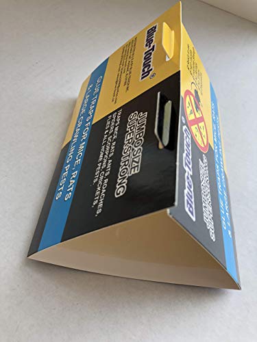 Blue-Touch Extra Large Strong Rats Glue Traps, Peanut Butter Scented Glue Boards for Mouse,Rats, mice, Snakes and Crawling pests. Jumbo Size 12.5 x5.8 inches, 1.75 OZ β 12 Traps