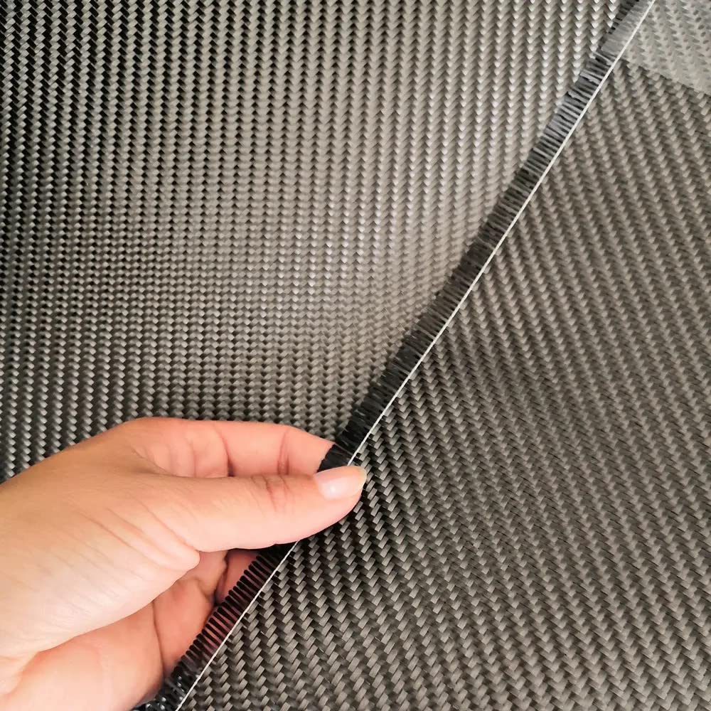 BAIWANLIN Carbon Fiber Fabric Cloth High Strength Lightweight for Car Modification | 200g/m² | 1m/39.37" Wide Roll length0.5m/19.69",Twill