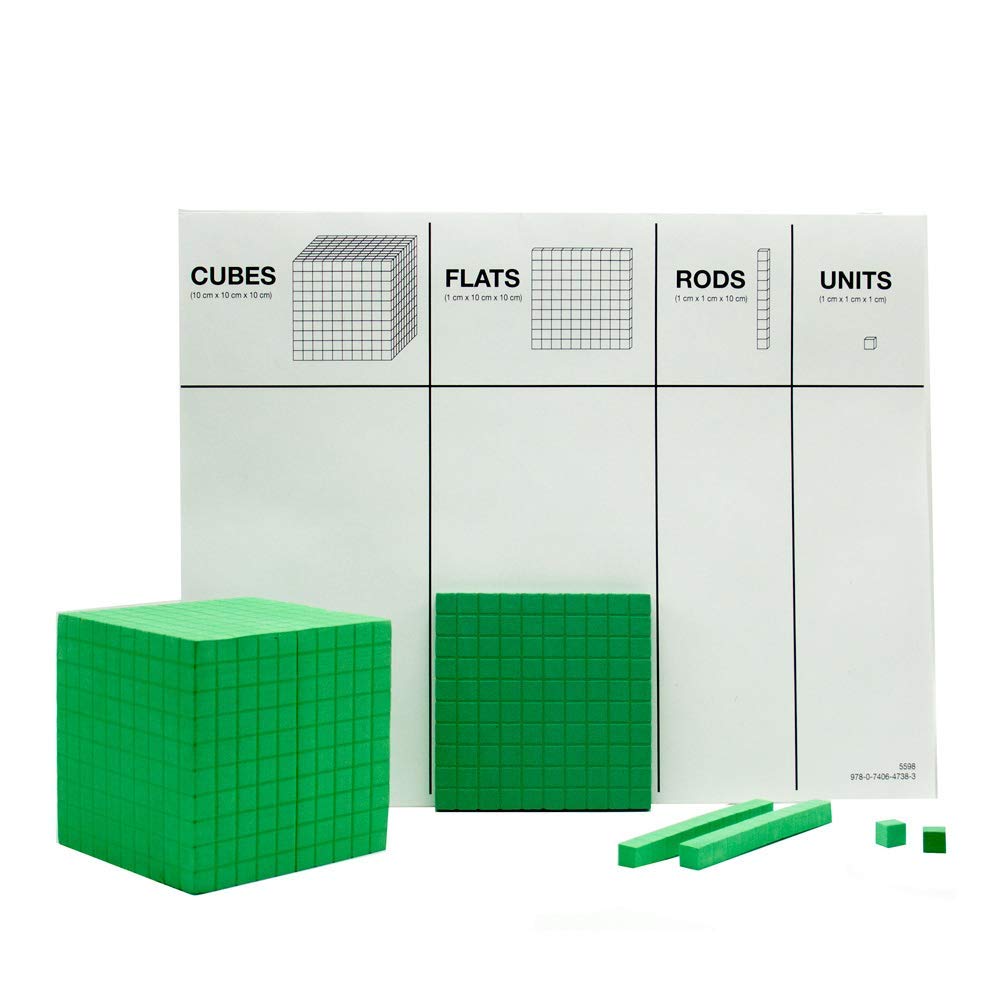 hand2mind Paper Base Ten Place Value Mat, Counting Cubes for Kids Math, Place Value Chart, Math Blocks Kindergarten Classroom Supplies, Base 10 Math Manipulatives (Pack of 25 Mats)