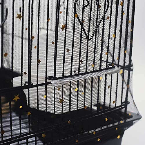Bonaweite Extra Large Mesh Bird Seed Catcher, Bird Cage Stretchy Guard Cover, Birdcage Nylon Shell Skirt Traps Guards - 29.5β Height