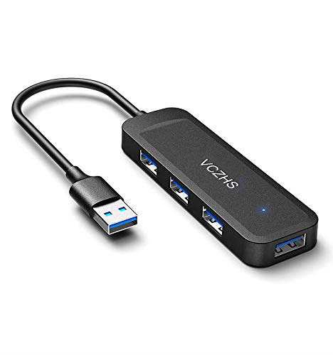 USB 3.0 Hub, VCZHS 4-Port USB Hub 3.0, Ultra-Slim Data USB Hub for Mac and Windows, Ultrabook and Laptop Flash Drive, Mobile HDD USB Hub 3.0