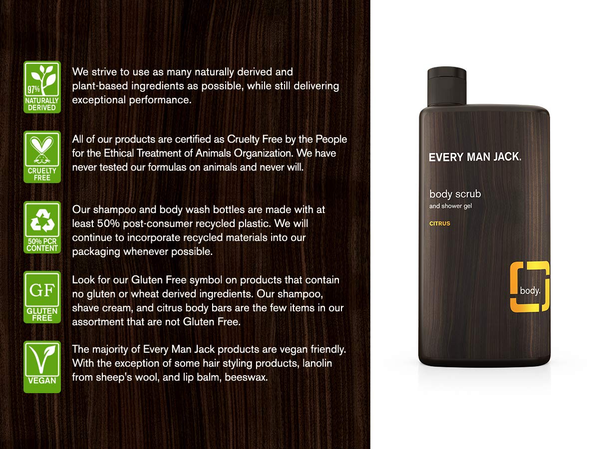 Everyman Jack Body Wash Shower Gel, Citrus Scrub, 16.9 Fl Oz (APR-002)