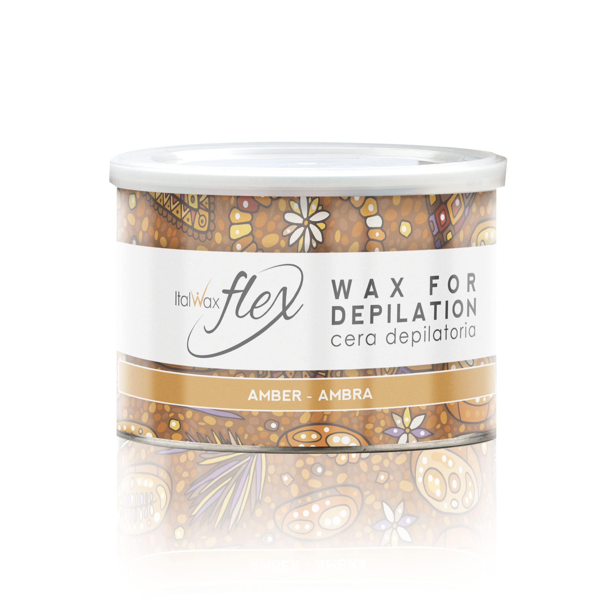 Italwax Flex Amber - 397g / 14oz - Soft wax for hair removal - Unscented - Liposoluble syntetic formulation - Ideal for waxing all body area​