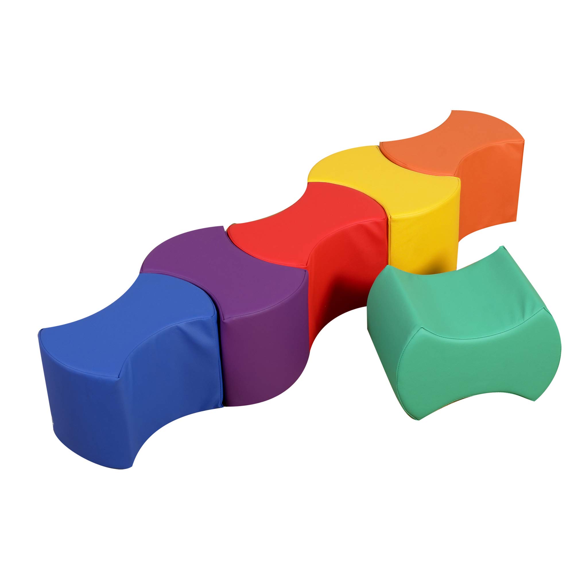 Children's Factory Soft Touch Bowtie Set-6, Rainbow, CF805-010, Preschool Kids Chairs, Flexible Daycare or Nursery Toddler, 10”H Classroom Seats