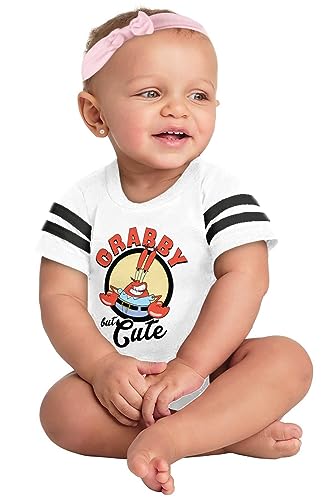 Brisco Brands Mr.Krabs Krabby But Cute Cartoon Football Romper Boy Girl