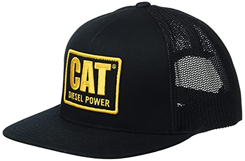 Caterpillar Men's Diesel Power Flat Bill Cap, Black, One Size
