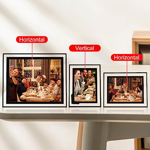 Egofine 5x7 Picture Frames Set of 4, Glass Picture Frames Black Clear Wedding Photo Frames for Tabletop Display Vertically or Horizontally