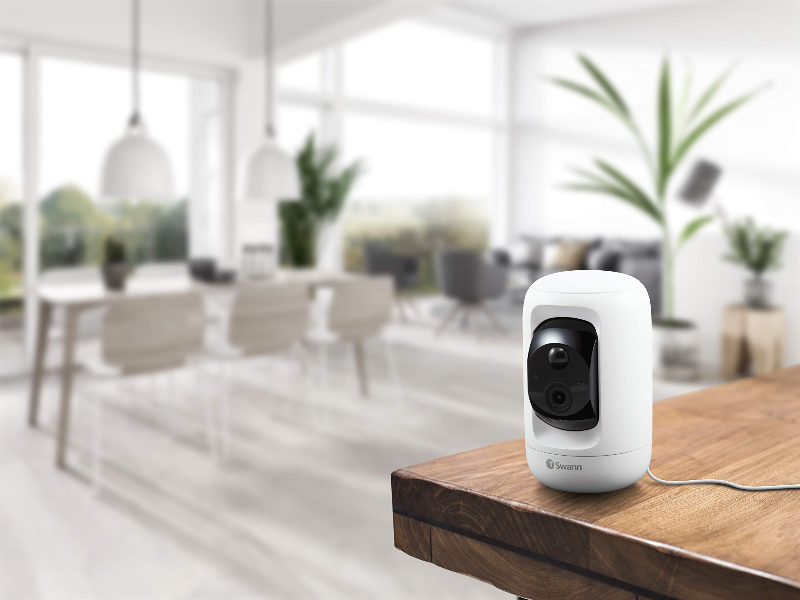 Swann Pan & Tilt Indoor 1080p Full HD Wi-Fi Home Security Camera with 2-Way Talk, Remote Camera Movement, Siren, Heat and Motion Triggered Mobile Alerts, Night Vision, Free Cloud & Local Recording