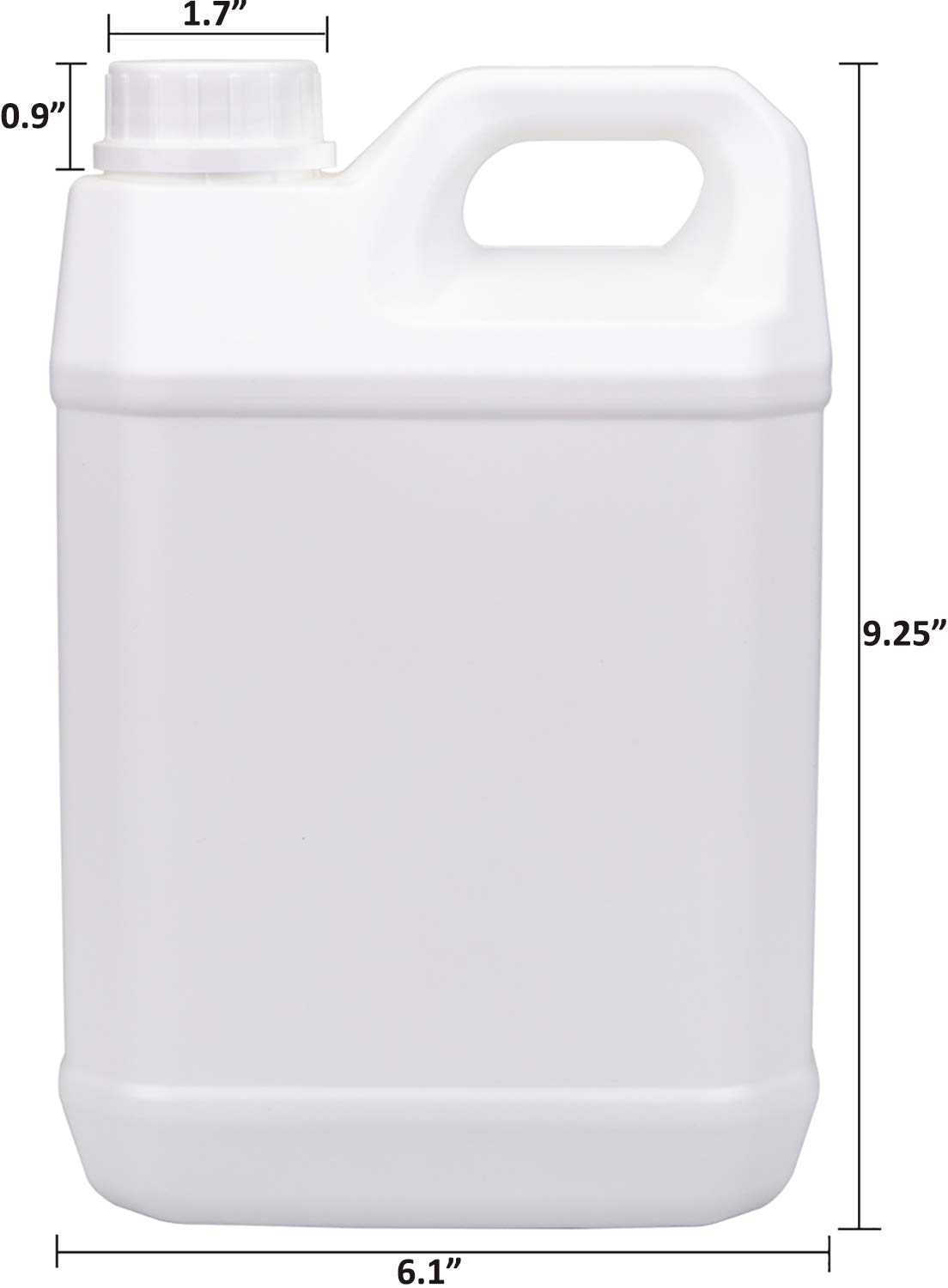 Nicunom 3 Pack 80 Oz Plastic Jugs, F-Style Large Empty Jug Container Bottle with Airtight Lids, Reusable Food-grade BPA Free HDPE Plastic, for Home and Industrial Use, White