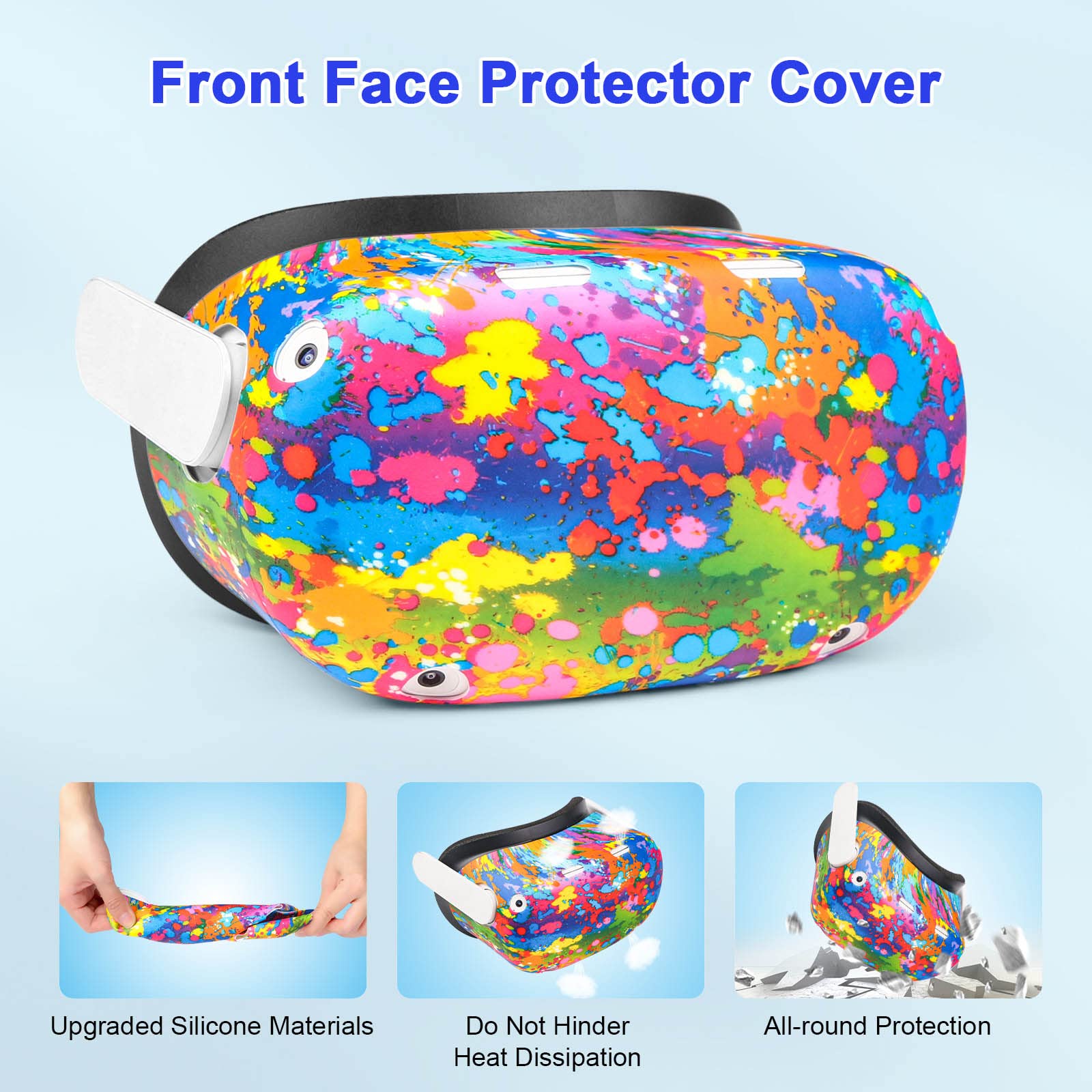 Accessories for Oculus Quest 2, YIZEIJOB Protective Silicone Cover Skin Set for Meta Quest 2 -Colorful