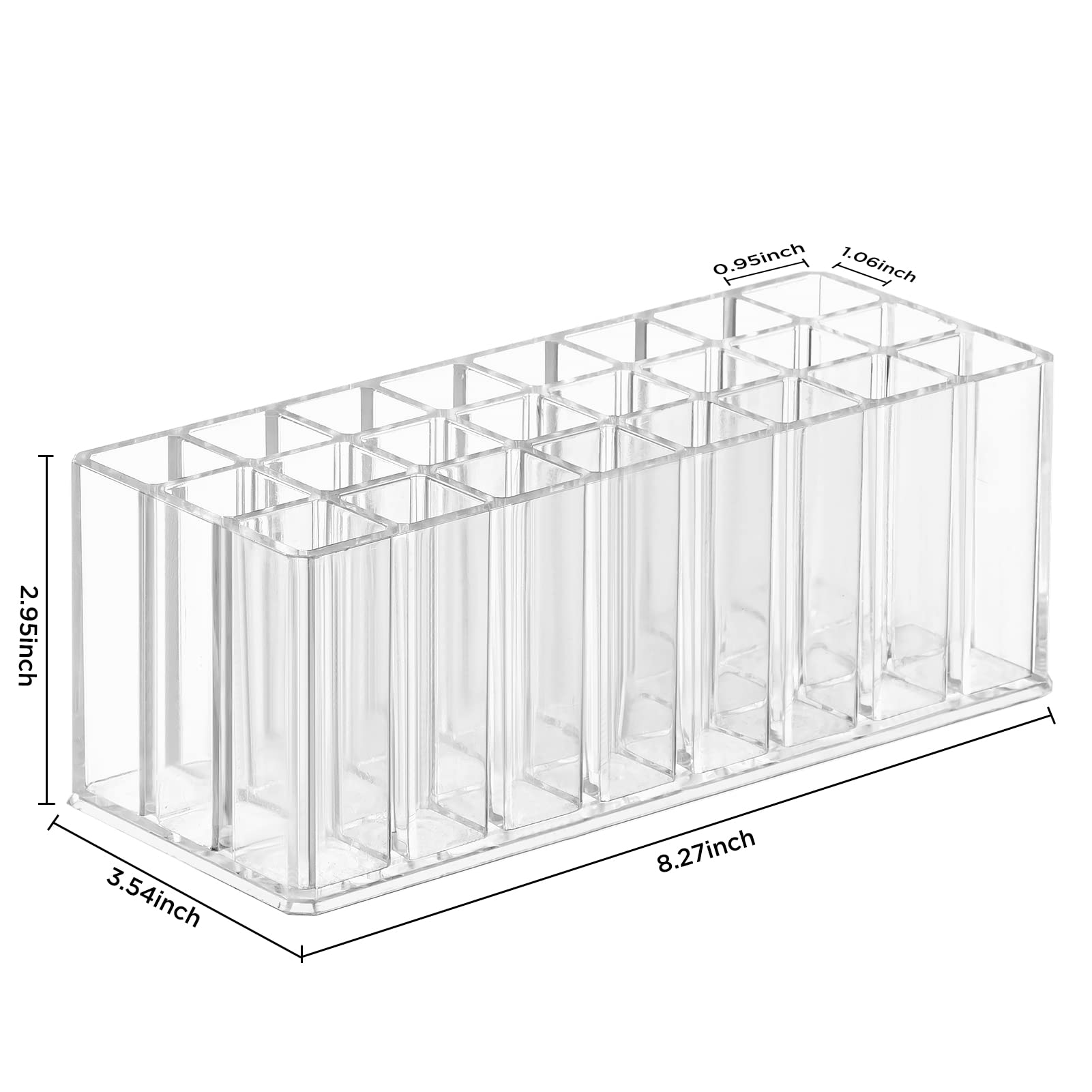 HBlife Lip Gloss Holder Organizer, 24 Spaces Clear Acrylic Makeup Lipgloss Display Case