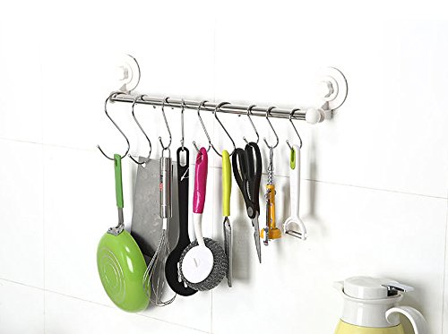 Large Round S Shaped Hooks Stainless Steel Hanging Hooks Set with 20 Hooks - Ideal for Pots, Pans, Spoons and Other Kitchen Essentials - Perfect for Clothing