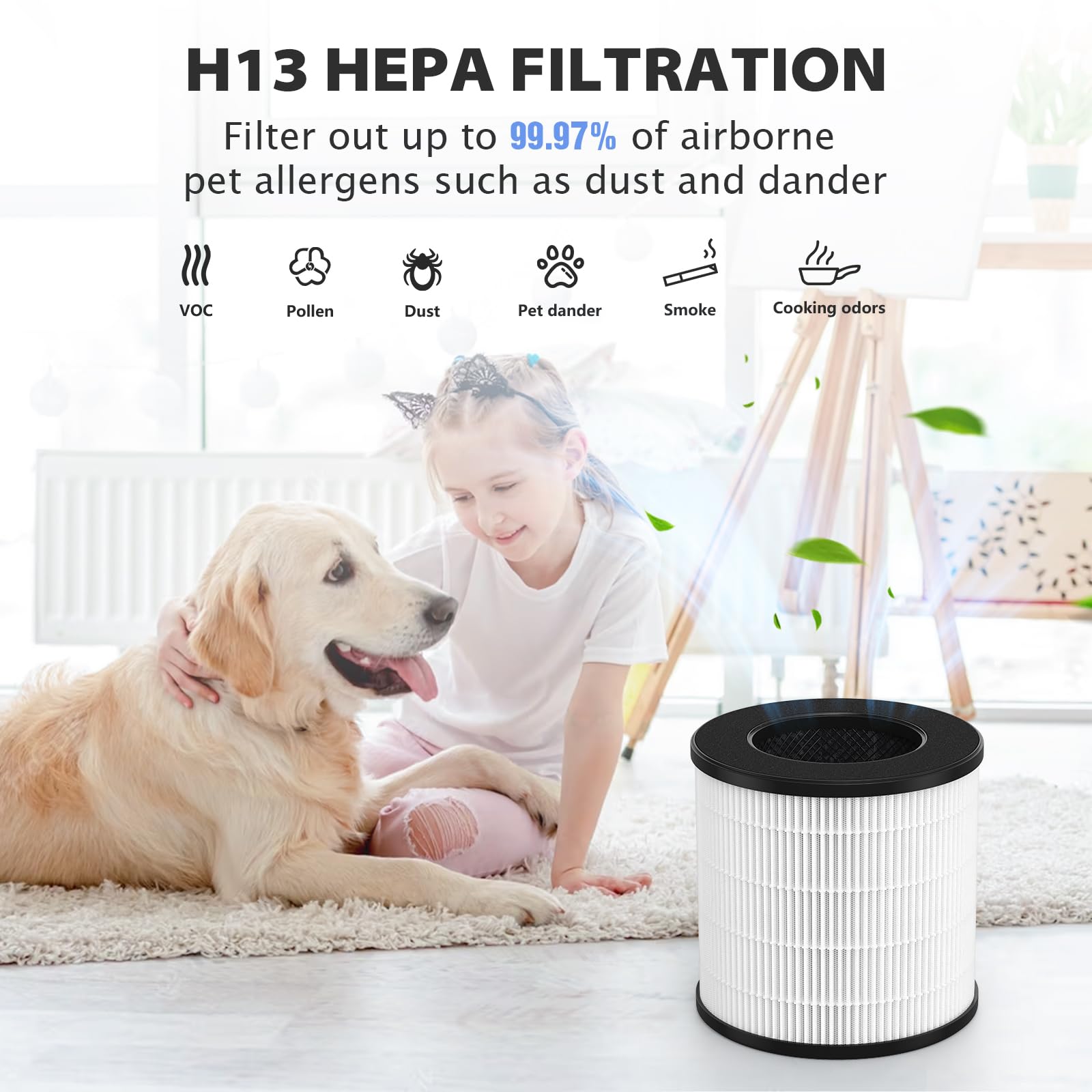 AC201B/PU-P05 Replacement HEPA Filter for FULMINARE PU-P05 Purifier also Compatible with Purivortex AC201B Purifier, H13 True HEPA P05 Air Filter, 2-Pack