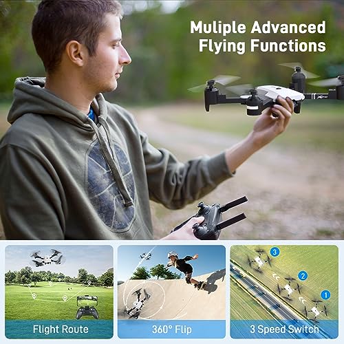 Drones with Camera for Adults - 1080P FPV Drone with Carrying Case, Foldable RC Drone W/2 Batteries, Altitude Hold, Headless Mode, ATTOP Camera Drones for Adults/Beginners, Girls/Boys Gifts