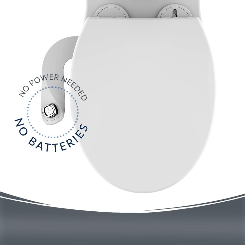 MAYFAIR Kendall Bidet Bundle, Slow-Close Never Loosen Toilet Seat with Perfect Fit, Fresh Water Spray, Non-Electric, Easy to Install Bidet, ELONGATED, White