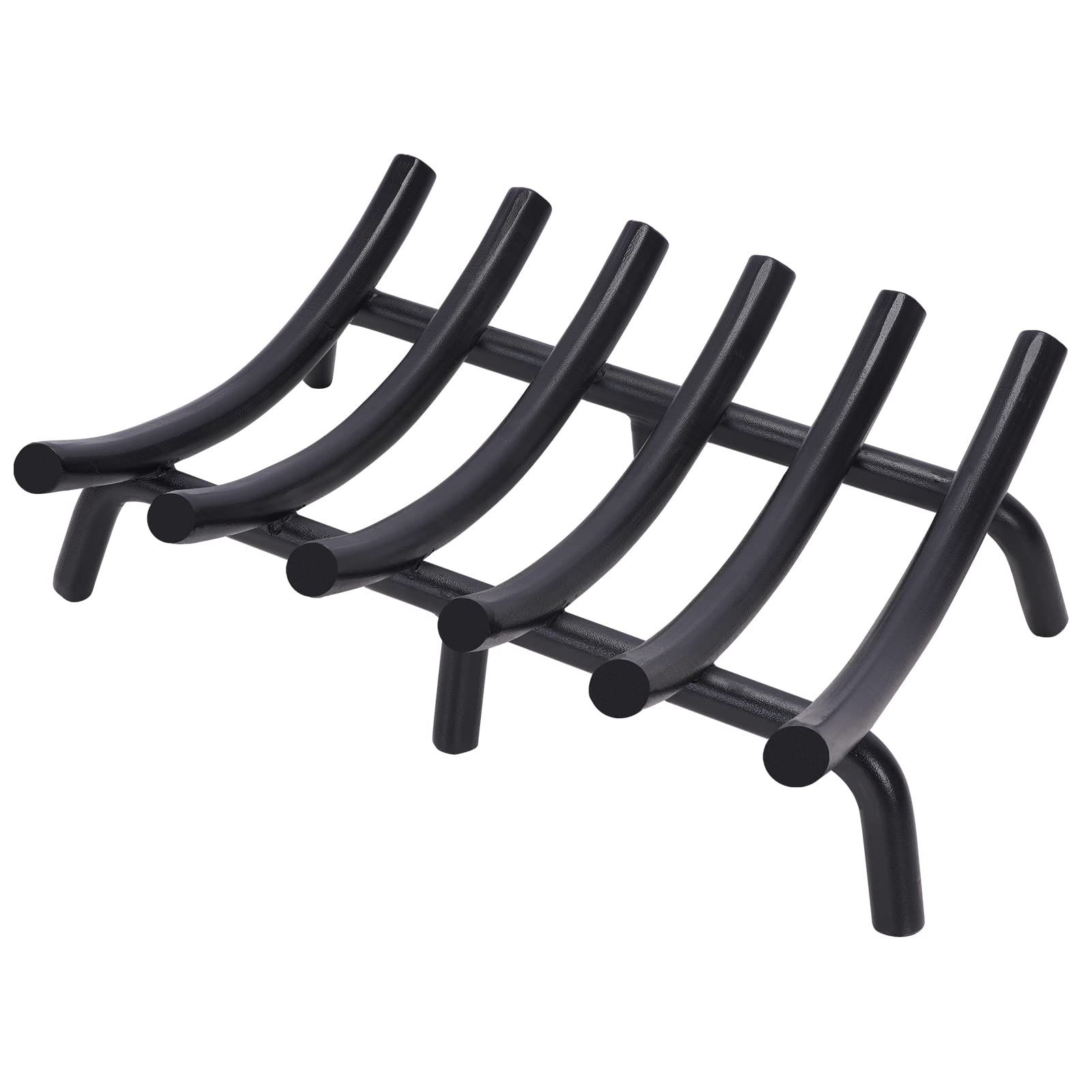 Fireplace Grate 17 Inch Solid Round Steel 3/4" Bar Heavy Duty Firewood Stove Log Holder Rack Grates Wrought Cast Iron Indoor Outdoor Camping Chimney Hearth Wood Burning Fireplace Accessories Tools