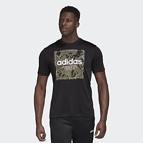 adidas mens Camo Box Tee Black Large/Tall