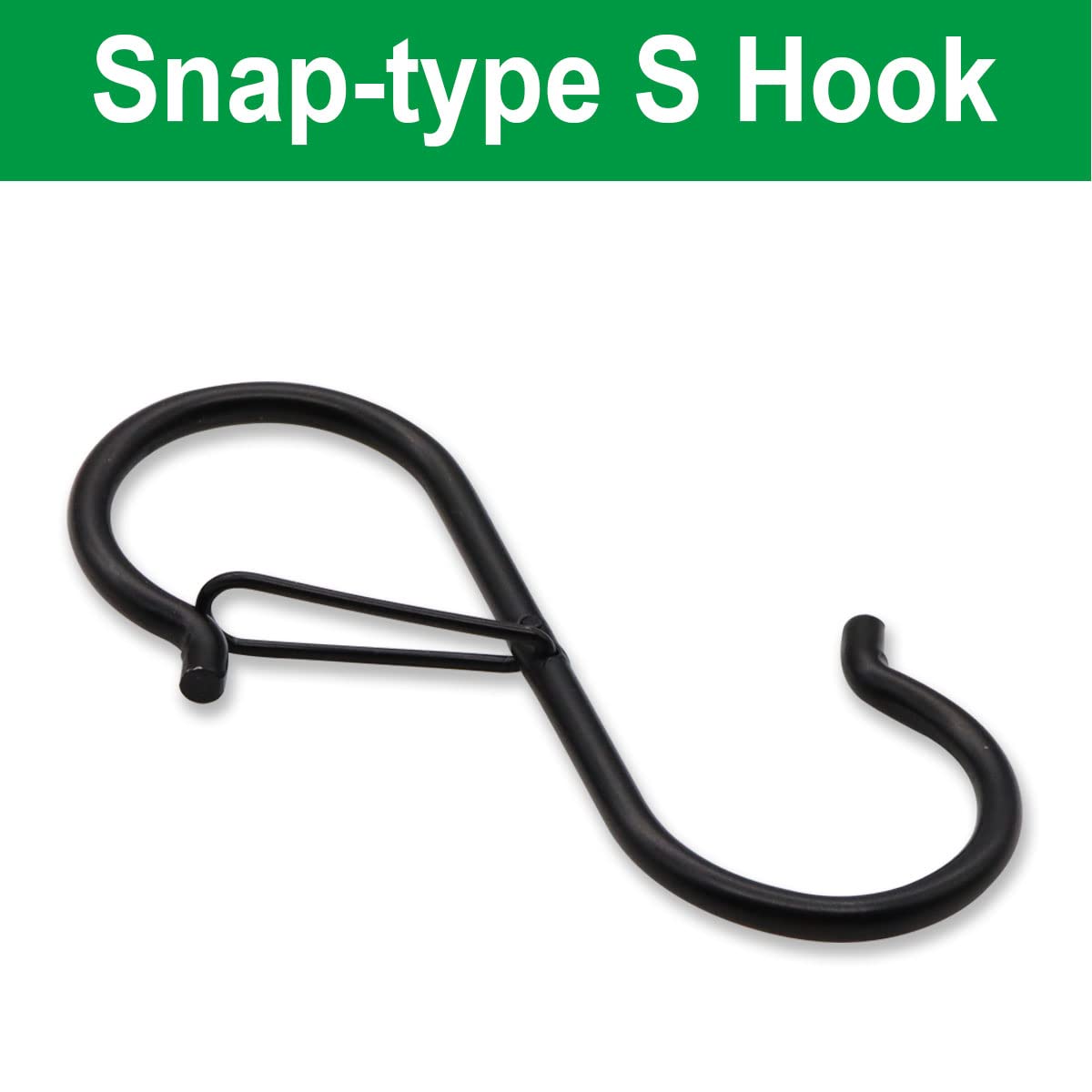Seamaka 22 pcs 3.5 inch Black S Hooks,Heavy Duty S Shaped Hooks for Hanging Rust-Proof S Hooks with Safety Buckle Design for Hanging Plants Coffee Cups Pots and Pans Clothes Bags in Kitchen Bathroom