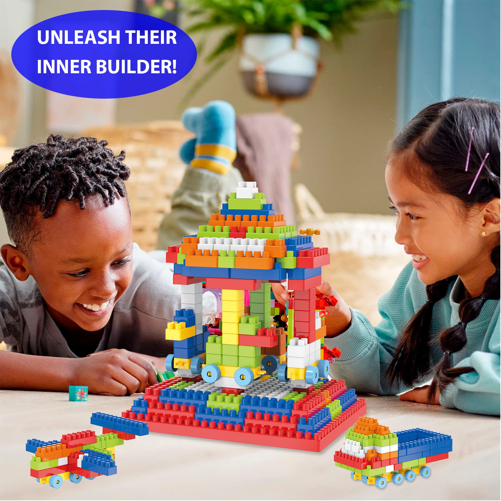 Serdios 220 Pcs Kids Building Blocks Kit, Toddler Basic Blocks Set,STEM Toy Samll Building Block Set for Kids Ages 3-6,Boys.