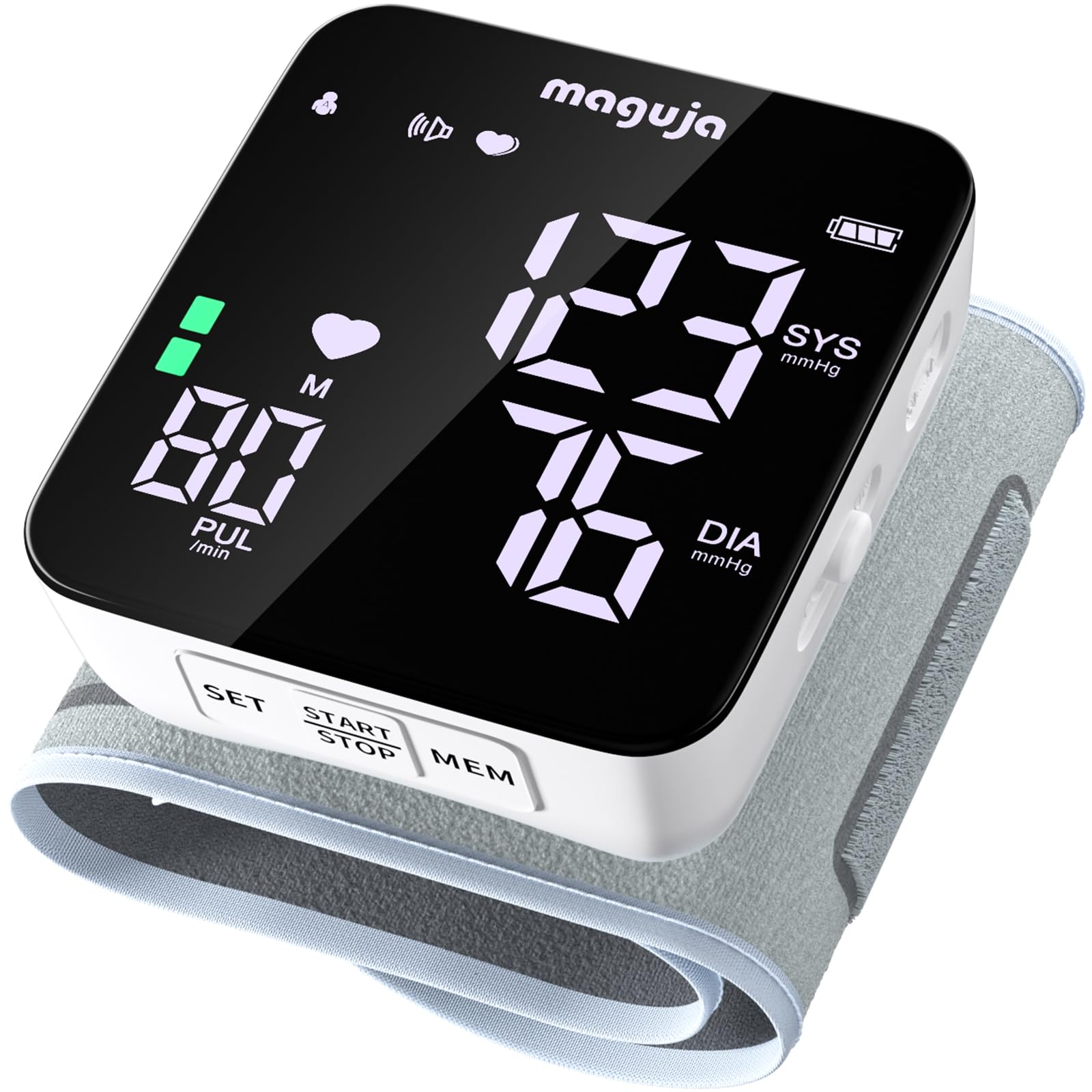 Blood Pressure Monitors for Home Use, maguja Rechargeable Blood Pressure Cuff Wrist Electronic Sphygmomanometer BP Monitors with Voice Broadcast, 180 Memory Storage for 2 Users