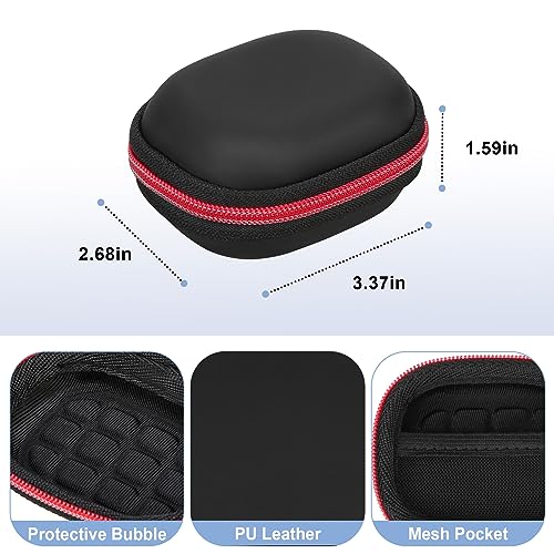 BOVKE Carrying Case for Noxgear 39g Wearable Waterproof Bluetooth Speaker, Magnetic Clip-On Wireless Portable Mini Bluetooth Speakers Holder, Mesh Pocket for Charging Cables, Black