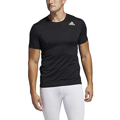 adidas Men's Techfit Fitted Tee, Black, Large