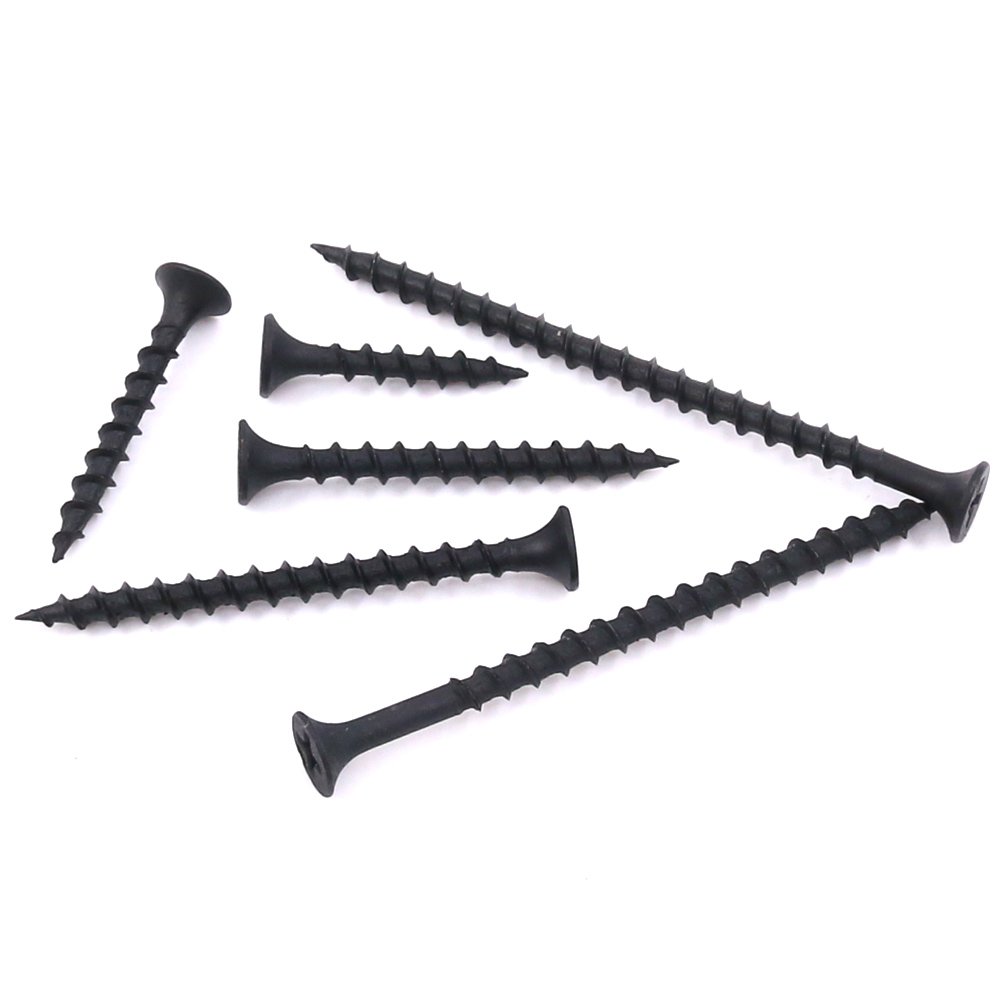 Hilitchi 220-Pcs #7 Coarse Thread Drywall Screw Assortment Kit, Bugle Head, Phillips Drive, Black Oxide Finish, for Drywall Sheetrock, Wood - [6 Different Size]
