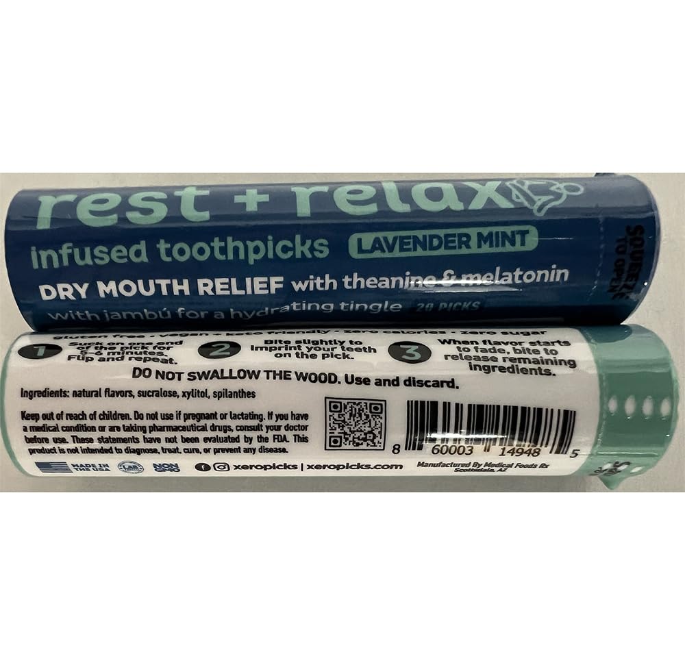 Xero Picks Wellness - Flavored Toothpicks -100 Picks-Variety 5 Pack-Curcumin, Glucosamine, Huperzine, Bacopa, B12, Elderberry, Vitamin C, Zinc, B6, Melatonin, Theanine