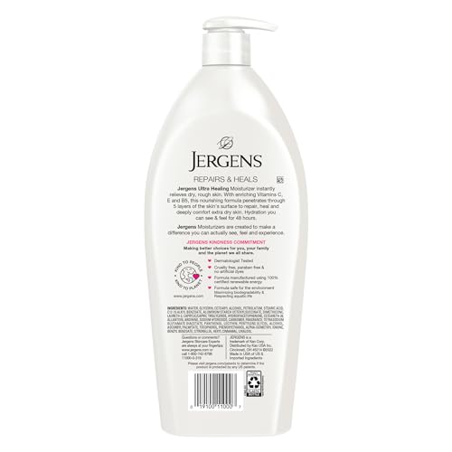 Jergens Ultra Healing Dry Skin Moisturizer, Body and Hand Lotion for Dry Skin, for Quick Absorption into Extra Dry Skin, with HYDRALUCENCE blend, Vitamins C, E, and B5, 32 Ounce