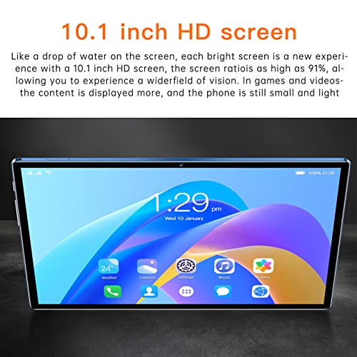 Airshi 10.1 Inch Tablet HD Tablet GPS Function 2.4G/5G 5MP 8MP 100‑240V for School Office (US Plug)