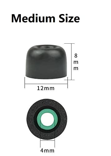 BLLQ Memory Foam Tips Compatible with Sony WF 1000XM4 Replacement Ear Tips,Perfect Noise Cancellation, Fit in Charging Case, 3 Pairs [Medium Size] Foam Tips Black M (Foam Tip XM4M)