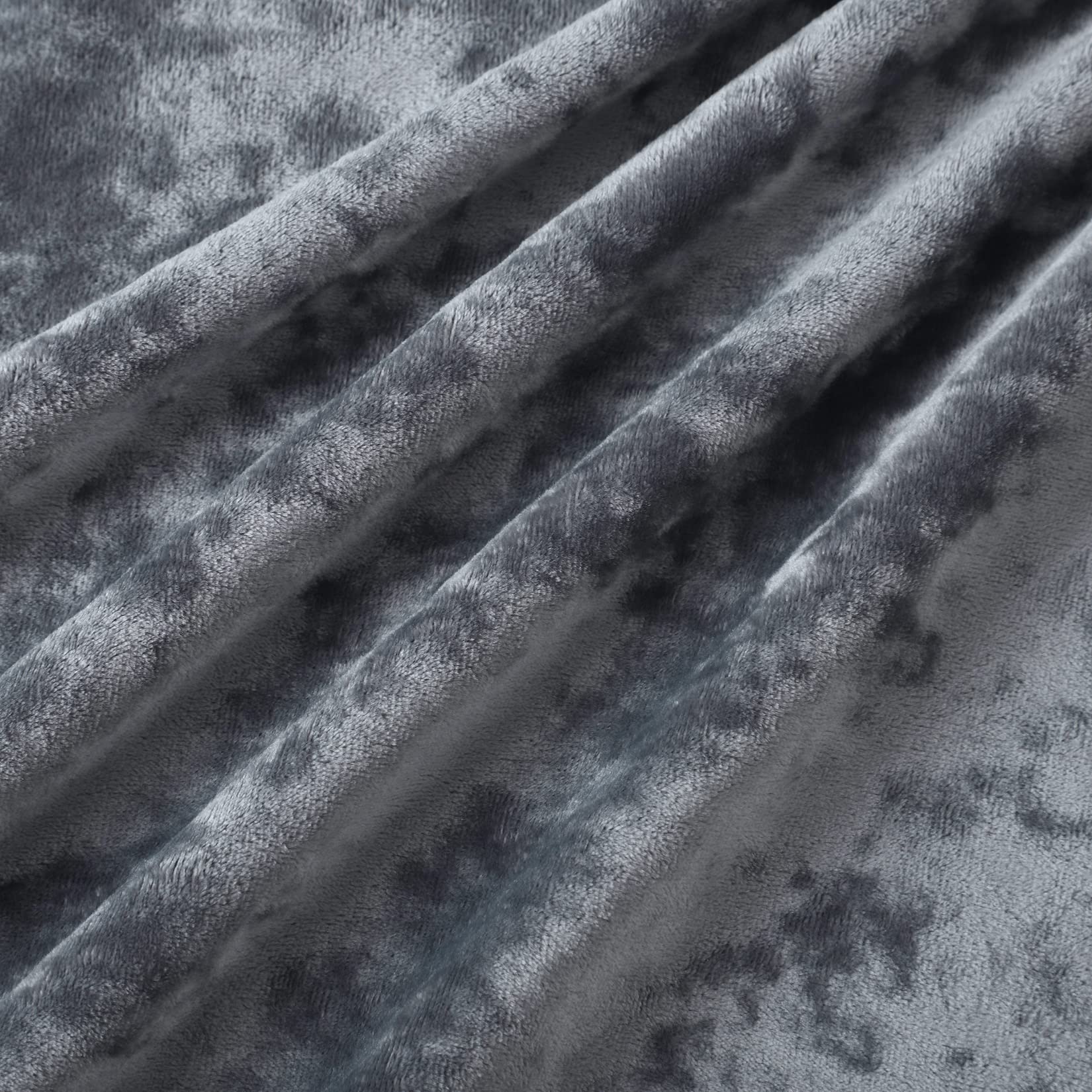 CROMIO Grey Velvet Duvet Cover King Size - Super Soft Flannel Bedding Set with Button Closure and Corner Ties - Luxurious Shimmery Comforter Cover Set for Home Decoration