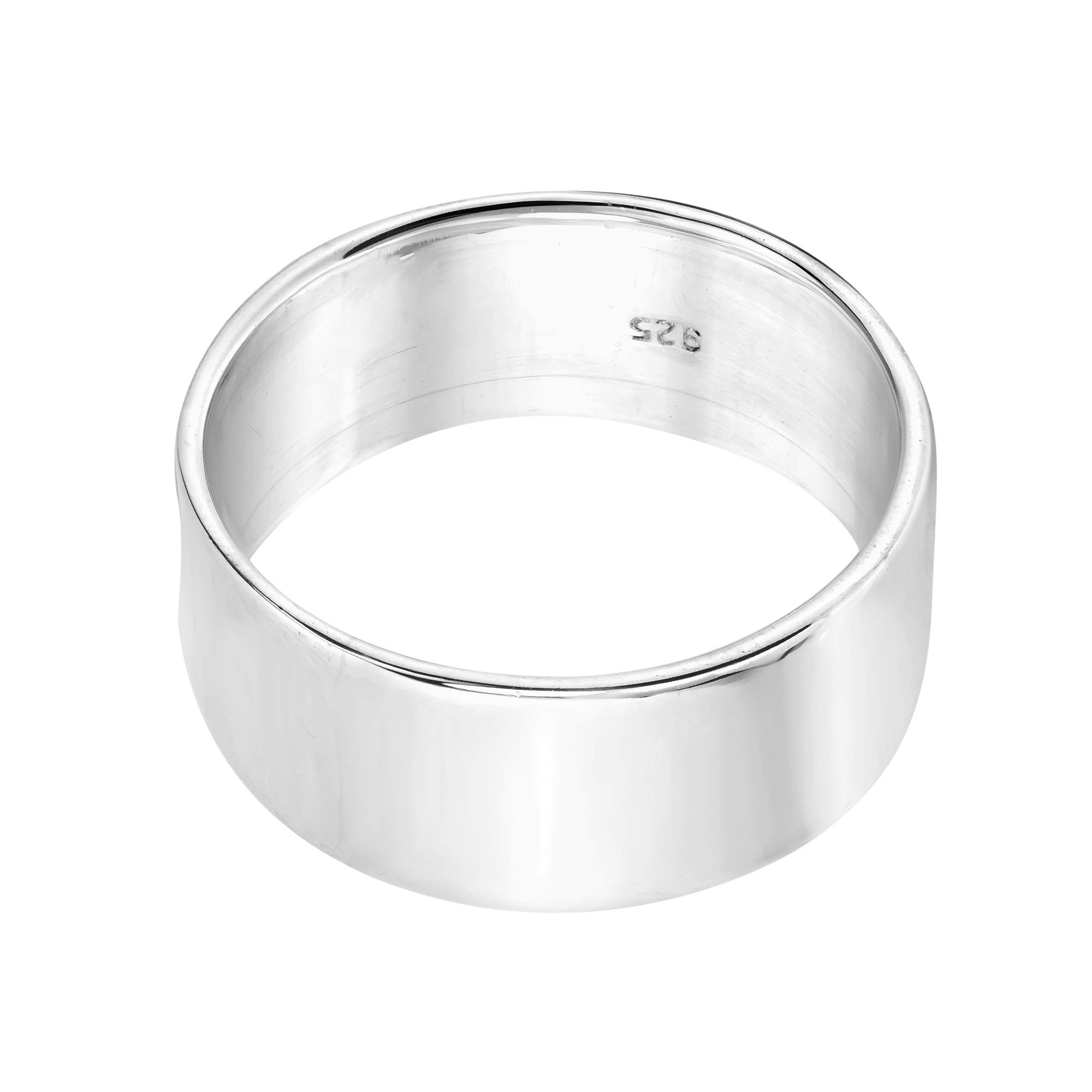 AeraVida Plain Cigar Band 10mm Width .925 Silver Ring | Casual Fashion Style Comfort Fit Silver Rings for Unisex | Statement Fashion, Promise Ring, Couple Unisex Ring | Size 6