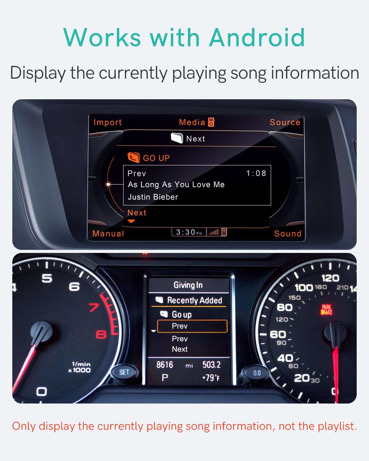 CHOOCL Bluetooth 5.0 aptX-HD Car Adapter Compatible for Audi MMI 3G AMI Music Interface,Audi Symphony,Audi Concert,Mercedes Media Interface and Volkswagen MDI Connector(A1-3000A)